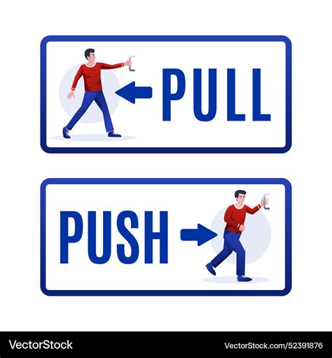 Gradient Push Pull Sign Royalty Free Vector Image
