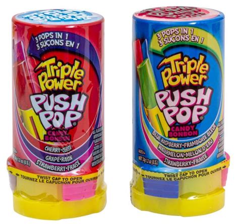 Topps Triple Power Push Pops Assorted Fruits Multi Coloured 34 G