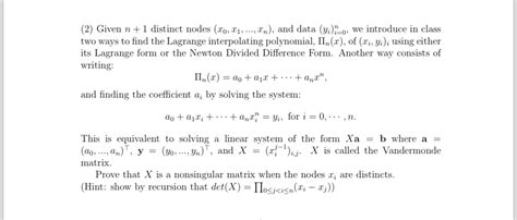 2 ﻿given n 1 ﻿distinct nodes x0 x1 dots xn ﻿and