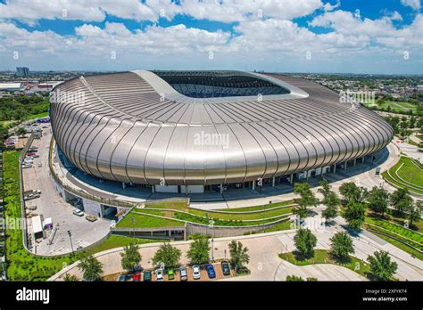 Aerial View Of Bbva Stadium Home Of The Monterrey Soccer Club