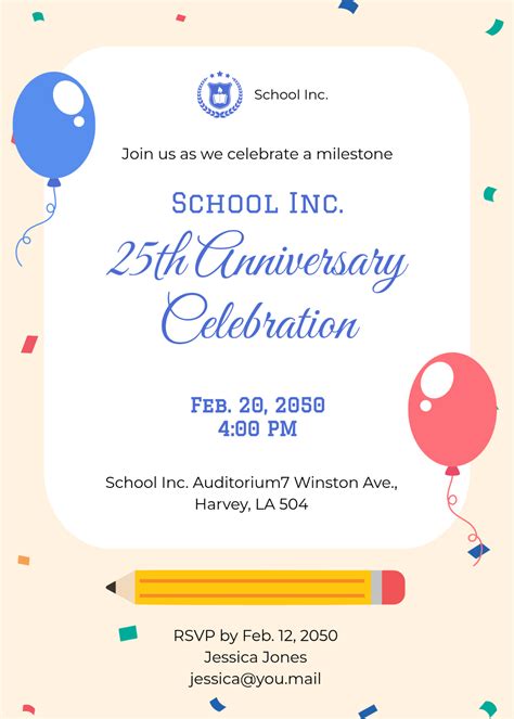 Invitation Format For School Function