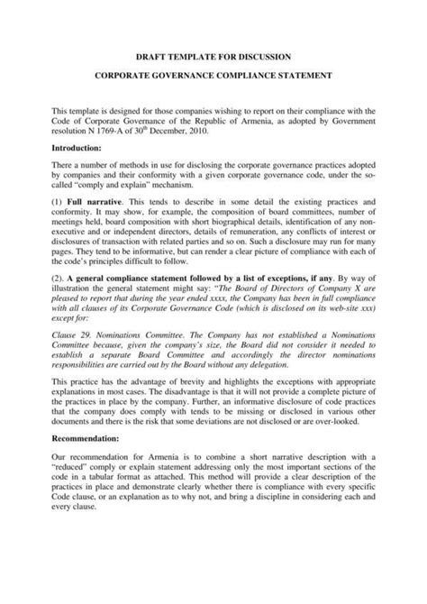 Free 14 Compliance Statement Samples And Templates In Pdf Ms Word