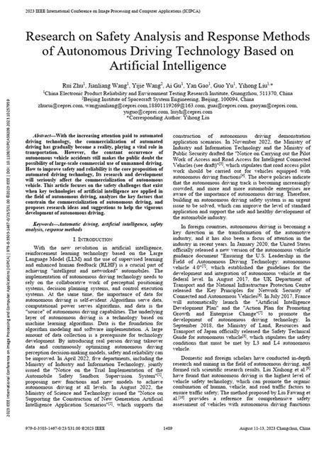 Researchonsafetyanalysisandresponsemethodsofautonomousdriving