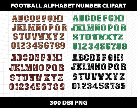 Football Varsity Doodle Alphabet Letters Cliparts Font Png Letters