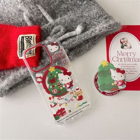 럽이즈윤 🍀주문제작 아이폰 겨울 크리스마스 트리 고양이 키티 맥세이프 투명케이스 커플케이스 우정케이스 생일선물 아이폰13 14 15 16