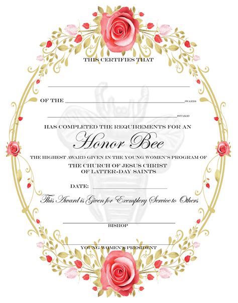 Honor Bee Award Certificate We Wanted To Give Actual Certificates Along