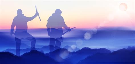 人物登山剪影背景图片 人物登山剪影背景素材图片 千库网