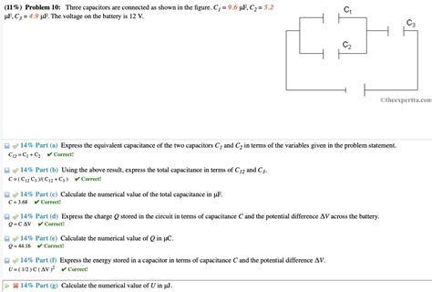 Solved Three Capacitors Are Connected As Shown In The