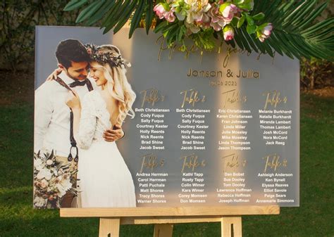 Acrylic Seating Chart Wedding Seating Chart With Picture Please Be
