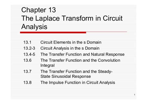 Pdf Chapter 13 The Laplace Transform In Circuit Analysis
