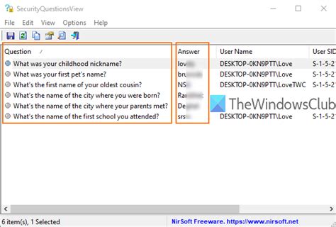 View Security Questions And Answers For Local Account In Windows 11