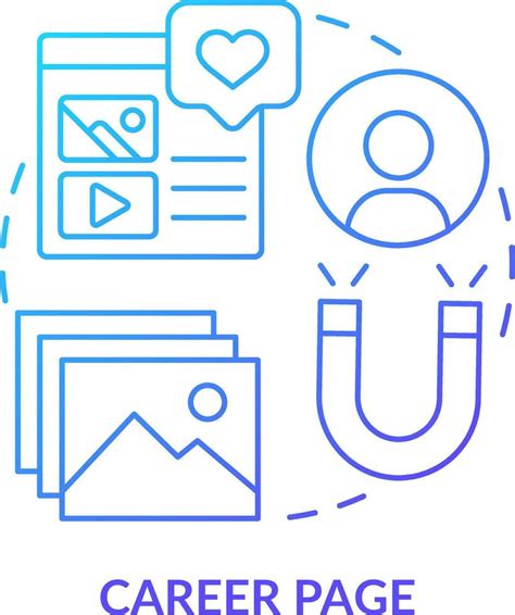 Career Page Blue Gradient Concept Icon Employer Branding Search Talent Recruitment Candidate