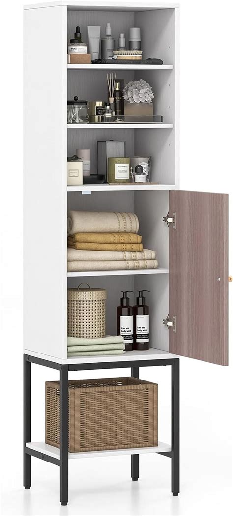 Dreamyhm 57” Tall Bathroom Storage Cabinet Floor Cabinet With Door