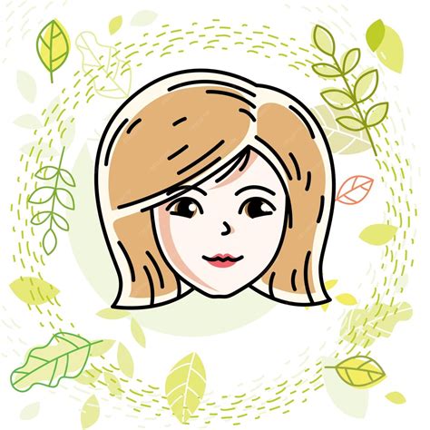 Premium Vector Caucasian Woman Face Vector Human Head Illustration