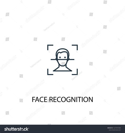 Face Recognition Concept Line Icon Simple Stock Vector Royalty Free