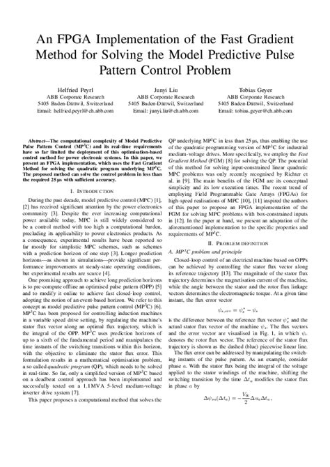 Pdf An Fpga Implementation Of The Fast Gradient Method For Solving