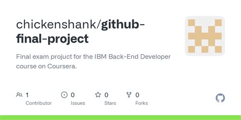 github chickenshank github final project final exam projuct for the