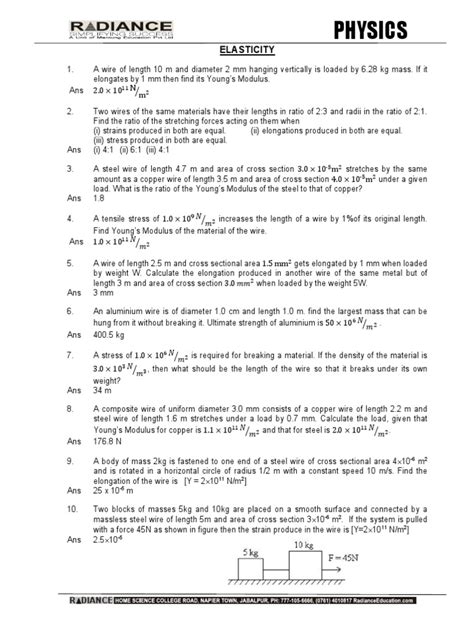 Sheet 2 Pdf Youngs Modulus Physical Sciences