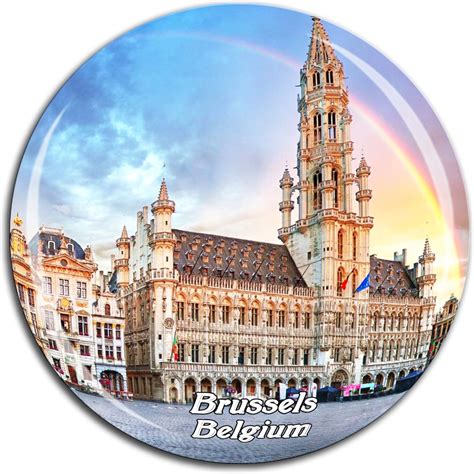 Grand Place Brussels Belgium Fridge Magnet 3d Crystal Glass