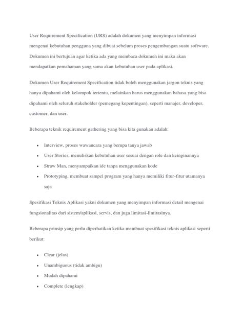 User Requirement Specification Pdf