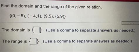 [answered] Find The Domain And The Range Of The Given Relation Kunduz