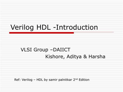 Ppt Verilog Hdl Introduction Powerpoint Presentation Free Download