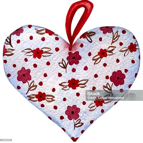 수채화 하트 발렌타인 데이 레드 퍼플 바이올렛 하트 세트 해피 발렌타인 데이 카드 나무와 패브릭 하트 삽화 세트입니다 손으로 그린 다양한 하트들이 하얀 종이 배경에 분리되어