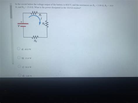 Solved In The Circuit Below The Voltage Output Of The