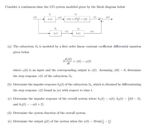 Solved Consider A Continuous Time The Lti System Modeled