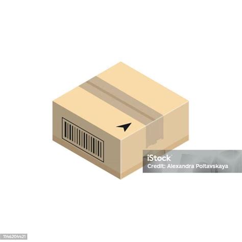 골 판지 골 판지 상자 아이소메트릭 벡터 일러스트 레이 션 흰색 배경에 고립입니다 3차원 형태에 대한 스톡 벡터 아트 및 기타 이미지 3차원 형태 갈색 골진 Istock