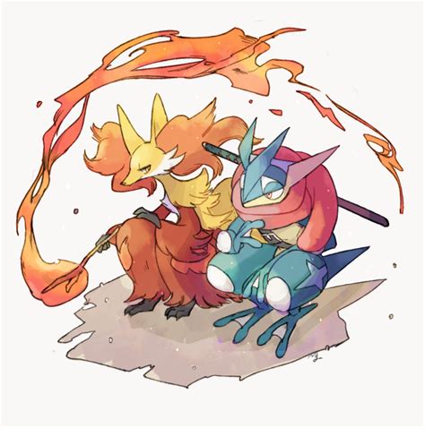 Greninja And Delphox Pokemon Drawn By Nigiringr24 Danbooru