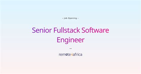 Remote Senior Fullstack Software Engineer Job At Financial Services