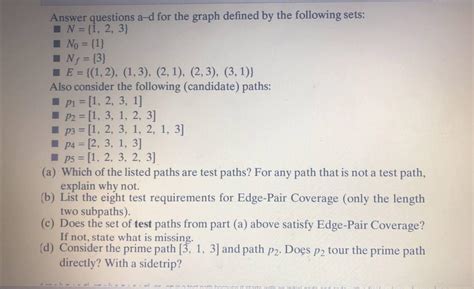 Solved Answer Questions A D For The Graph Defined By The Chegg
