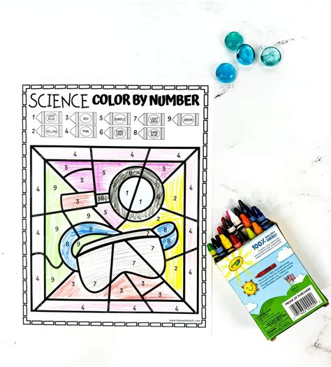 science color by number worksheets 9 free coloring pages
