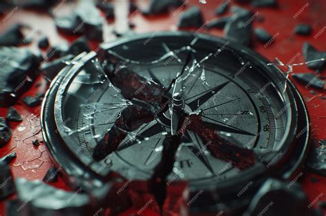 Premium Photo Visualization Of A Broken Compass Unable To Find E