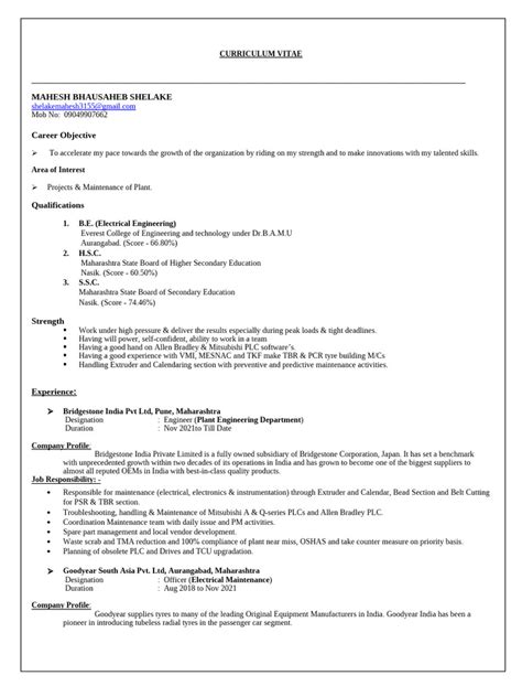 Mahesh Shelake Cv Pdf