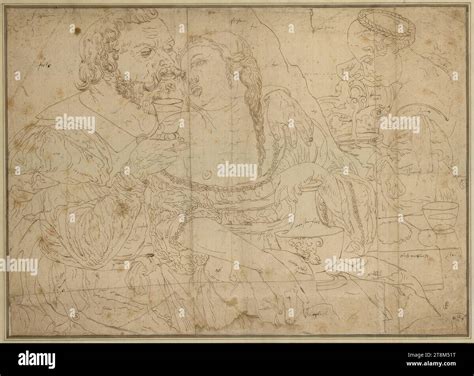 Loth And His Daughters Anonymous After 1544 Drawing Outline Drawing