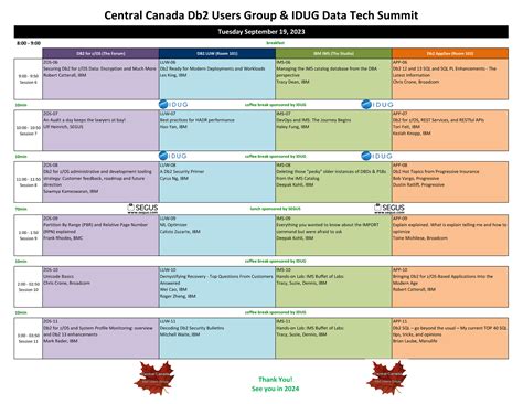 Conference Grid Central Canada Db2 Users Group