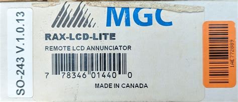 Mircom Rax Lcd Lite Remote Lcd Annunciator So 243 V 1 0 13 Same Day Shipping Ebay