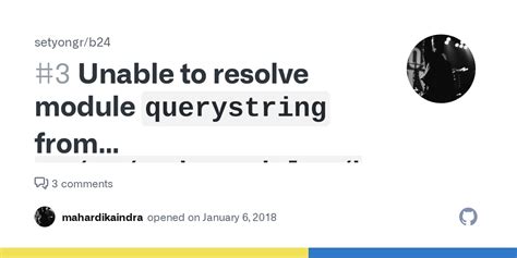 Unable To Resolve Module `querystring` From `nodemodulesb24distindexjs` · Issue 3