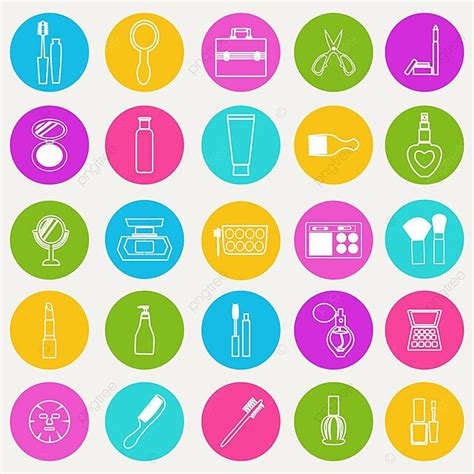 Vector Makeup Cosmetic Silhouettes Set Icon Makeover Series Nail Polish Blush Vector Makeover