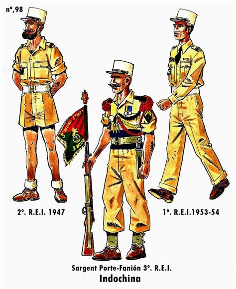 Indochine Légionnaire 2e Rei 1947 Sergent Porte Fanion 3e Rei