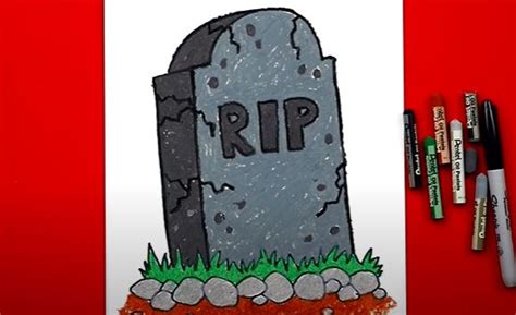 How To Draw A Tombstone Step By Step