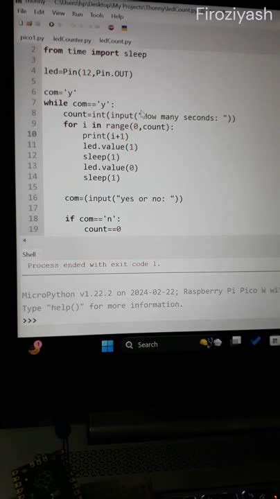 Yash Kumar On Linkedin Firoziyash Ledcounter Thonny Raspberrypico Micropython