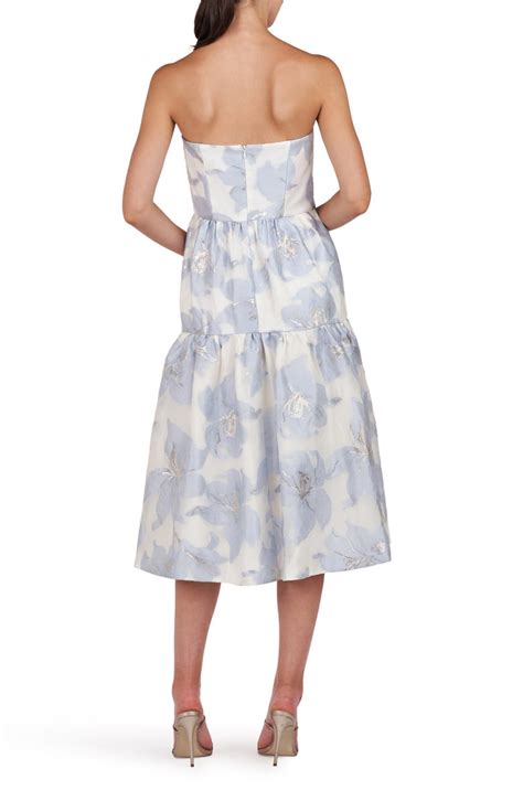 Kay Unger Cassie Metallic Strapless Midi Dress Nordstromrack