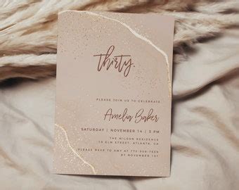 Boho Nude Invitation Etsy