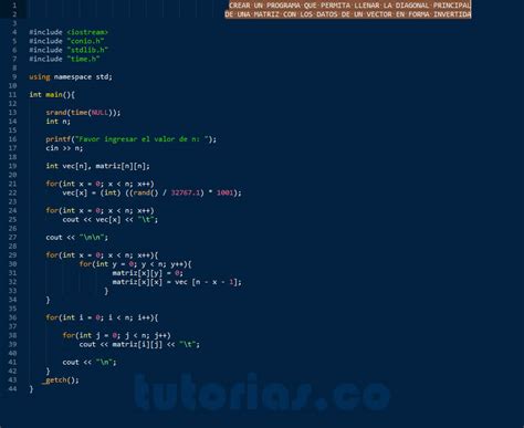 Diagonalprincipaldatosinvertidosvectorc