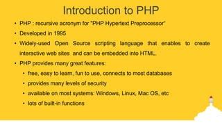 1 Introduction To Php And Variable PPT