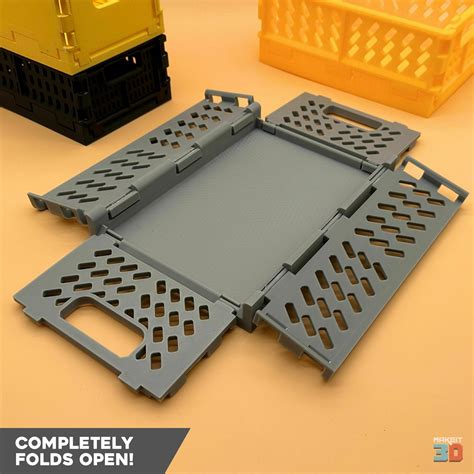 🏢 3d Printable Stackable Foldable Storage Crate・ Stl File For 3d Printing・cults