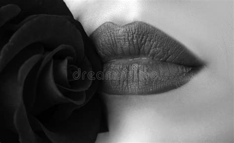 Plump Lips Red Lipstick Lips With Lipstick Closeup Beautiful Woman